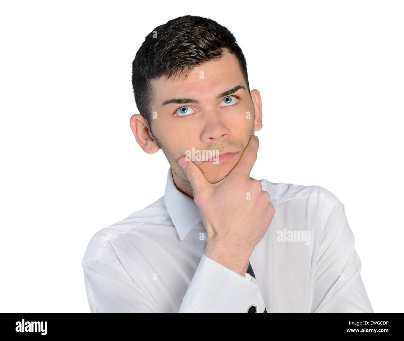 Isolated business man looking up Stock Photo - Alamy Isolated business man looking up Stock Photo - Alamy