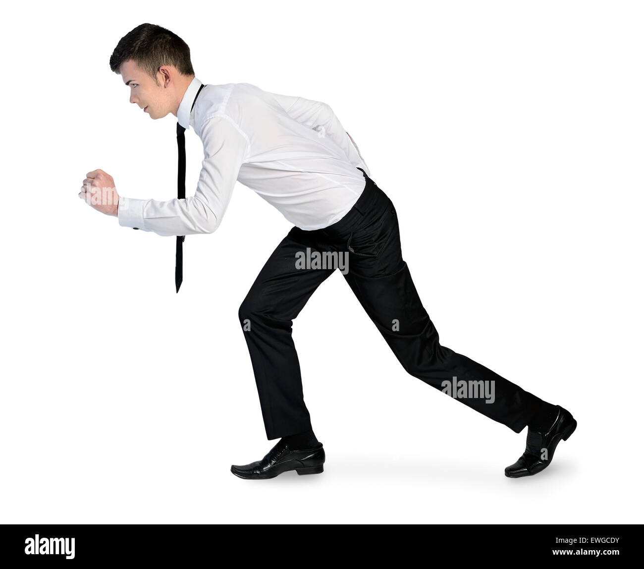 Isolated young business man run Stock Photo - Alamy