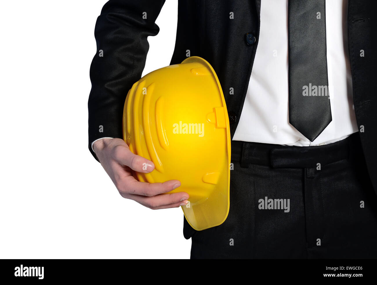 Isolated man with construction hat Stock Photo - Alamy