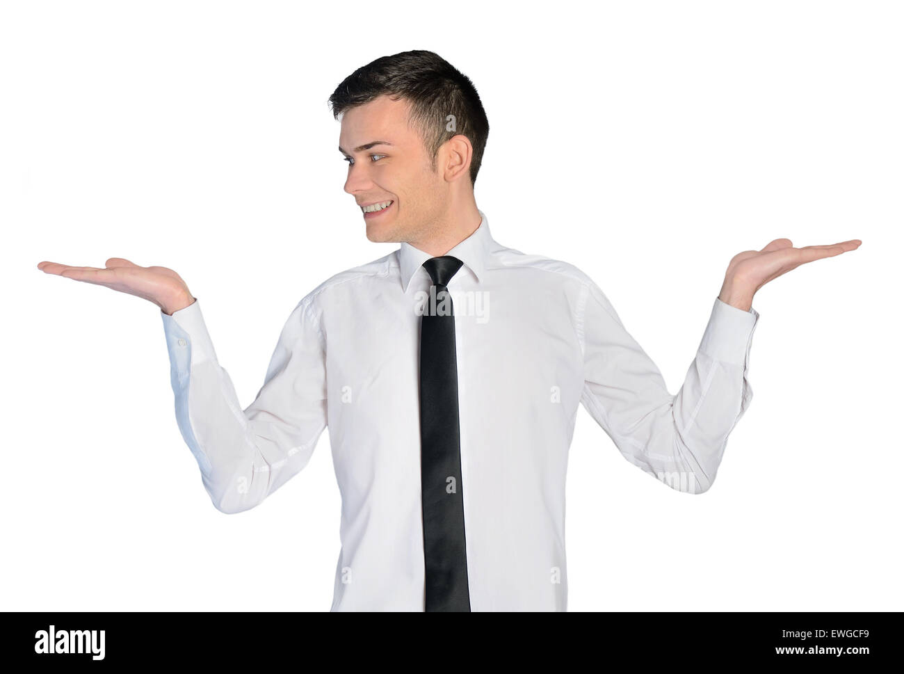 Business man showing empty hands Stock Photo - Alamy