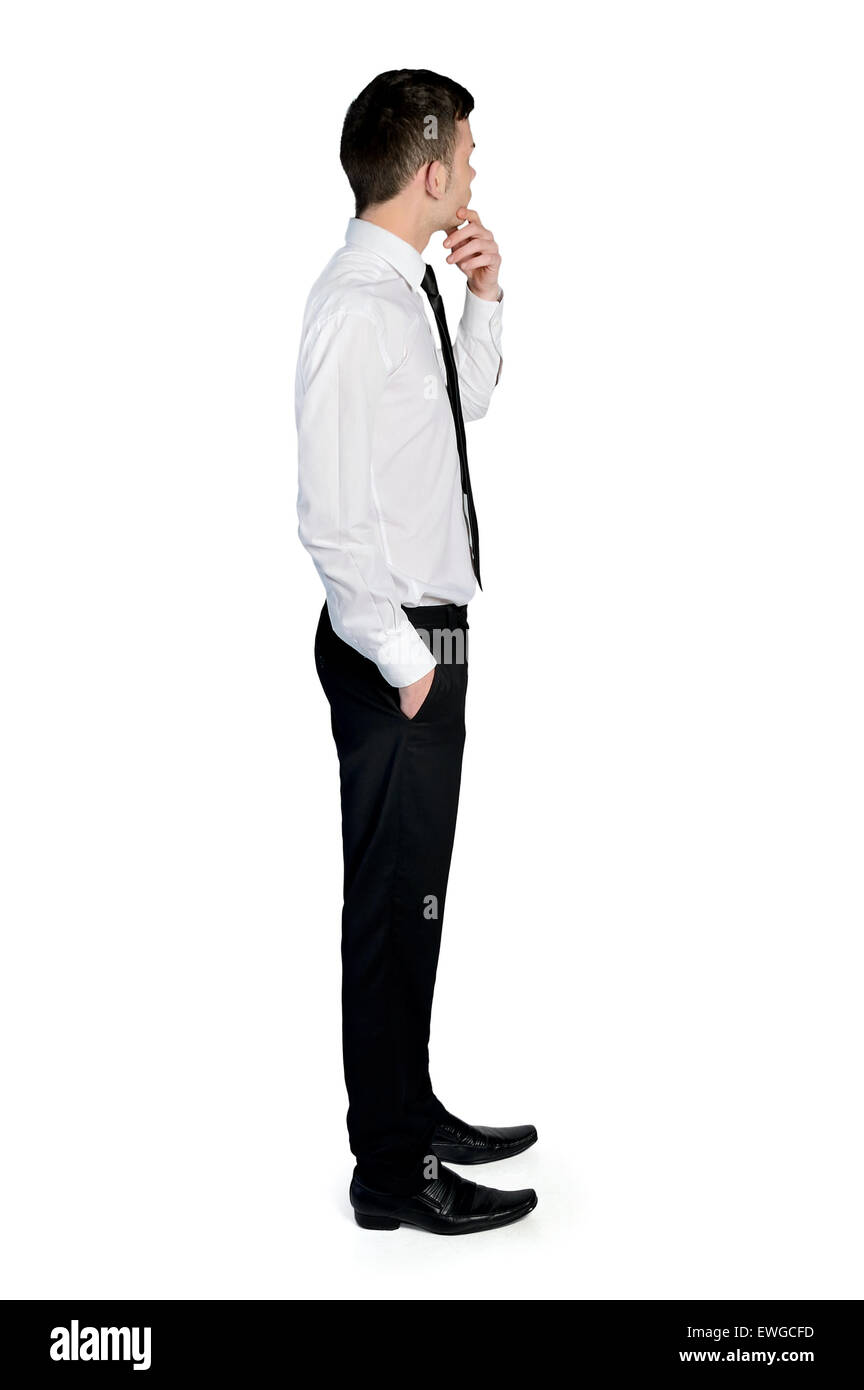 Business man thinking and looking front Stock Photo - Alamy