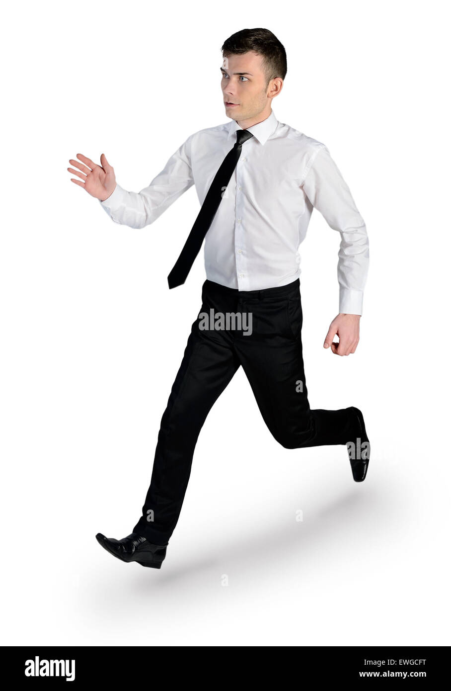 Isolated young business man run Stock Photo - Alamy
