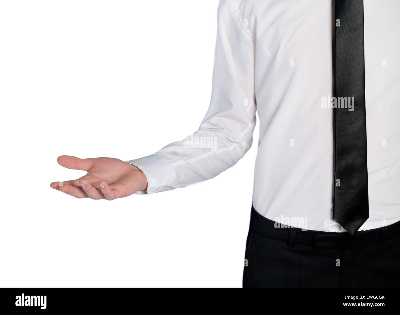 Isolated business man empty hand Stock Photo - Alamy