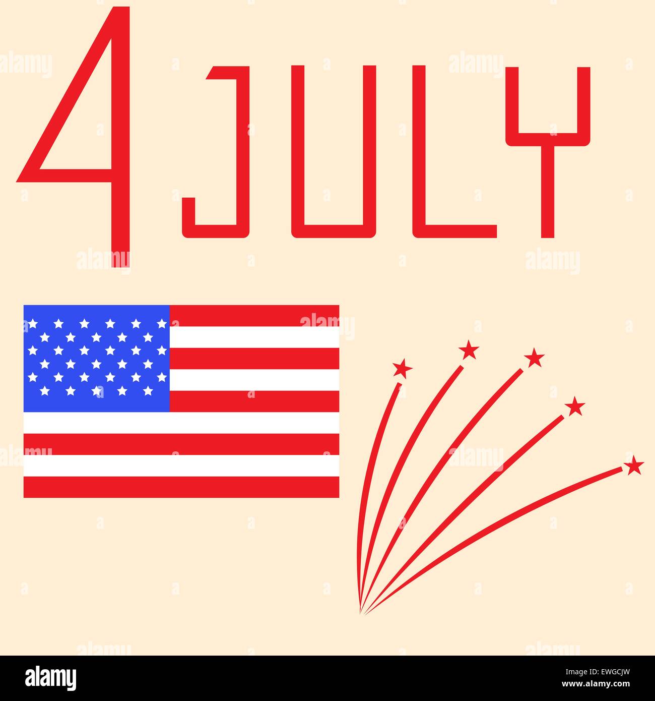 US Independence Day - July 4th. Vector illustration Stock Vector Image ...