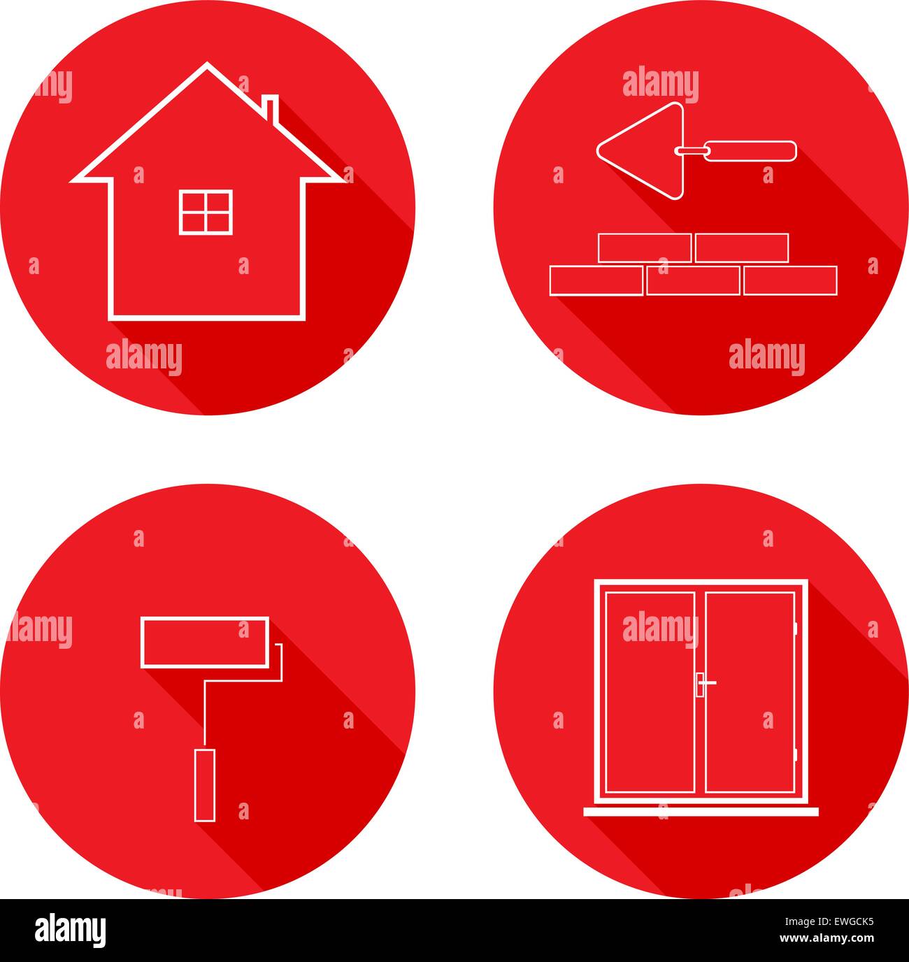 Flat icons line housing construction. Vector illustration Stock Vector ...