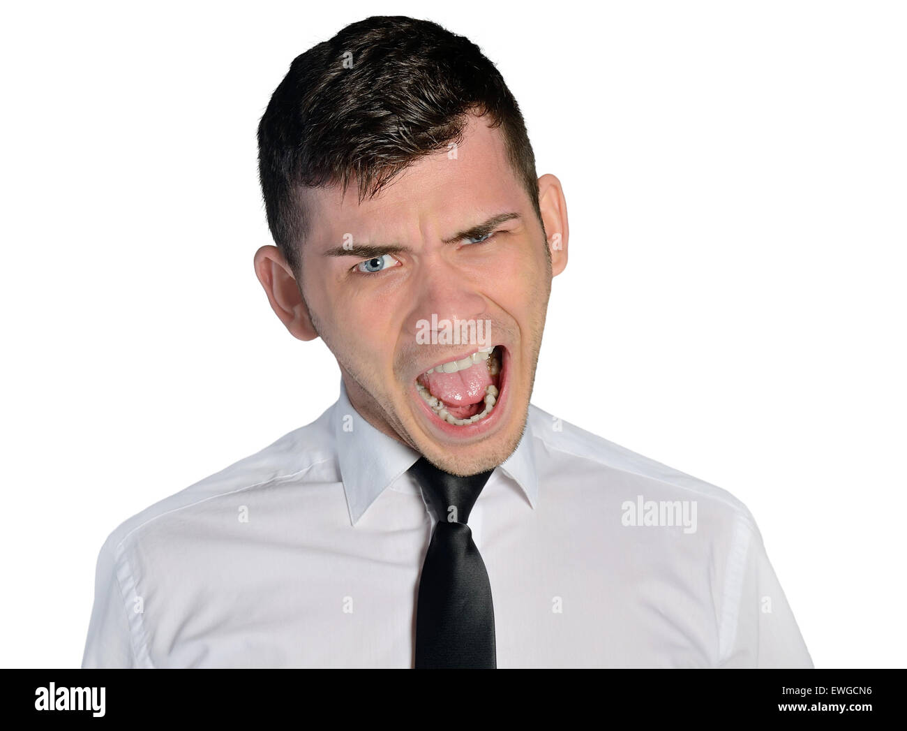 Isolated mad business man closeup Stock Photo - Alamy
