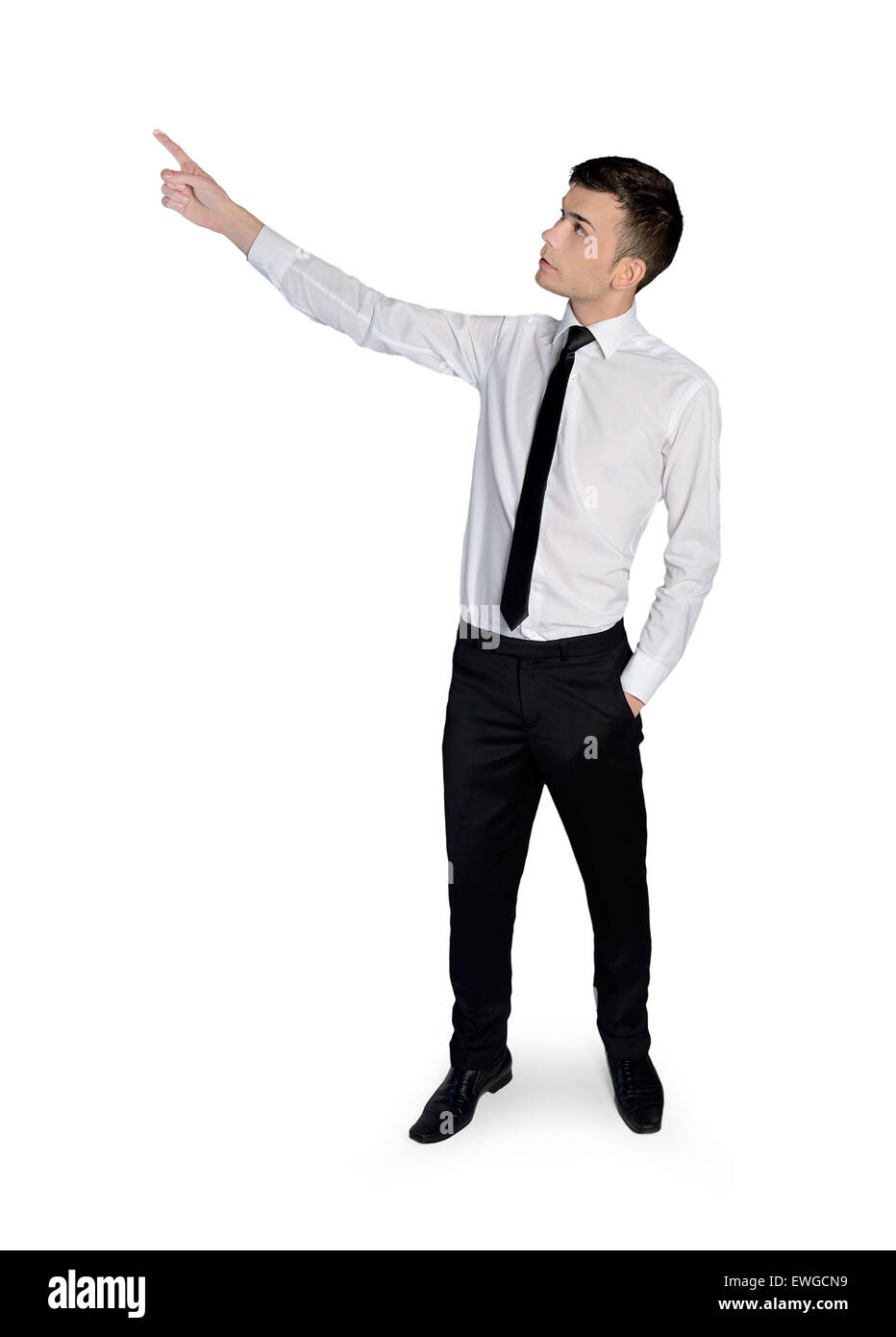 Man hand pointing side Cut Out Stock Images & Pictures - Alamy