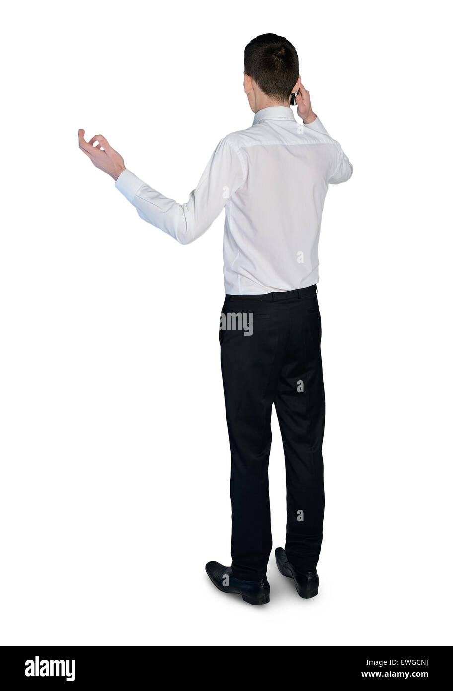 Isolated business man speaking phone Stock Photo - Alamy