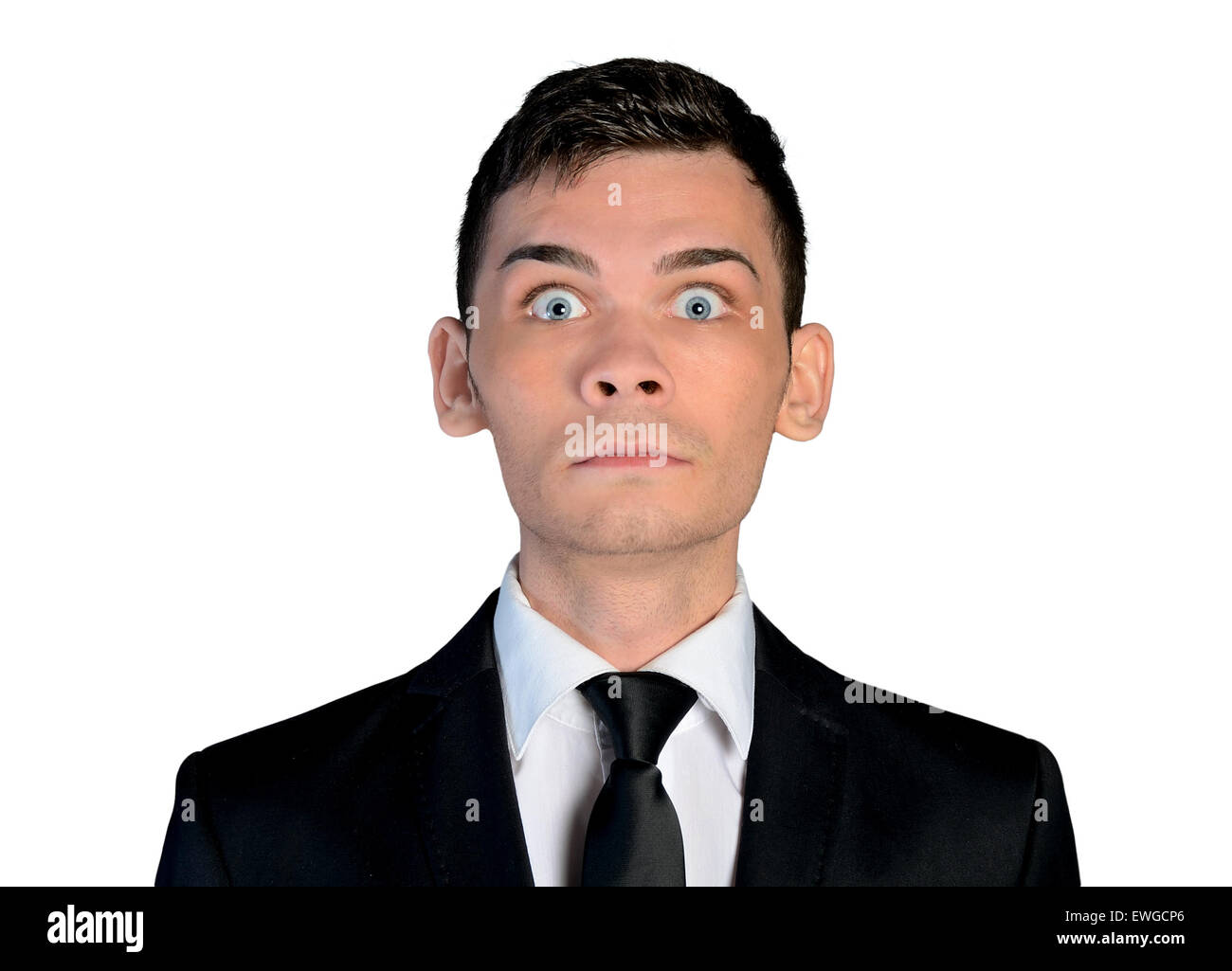 isolated business man fear gesture Stock Photo - Alamy