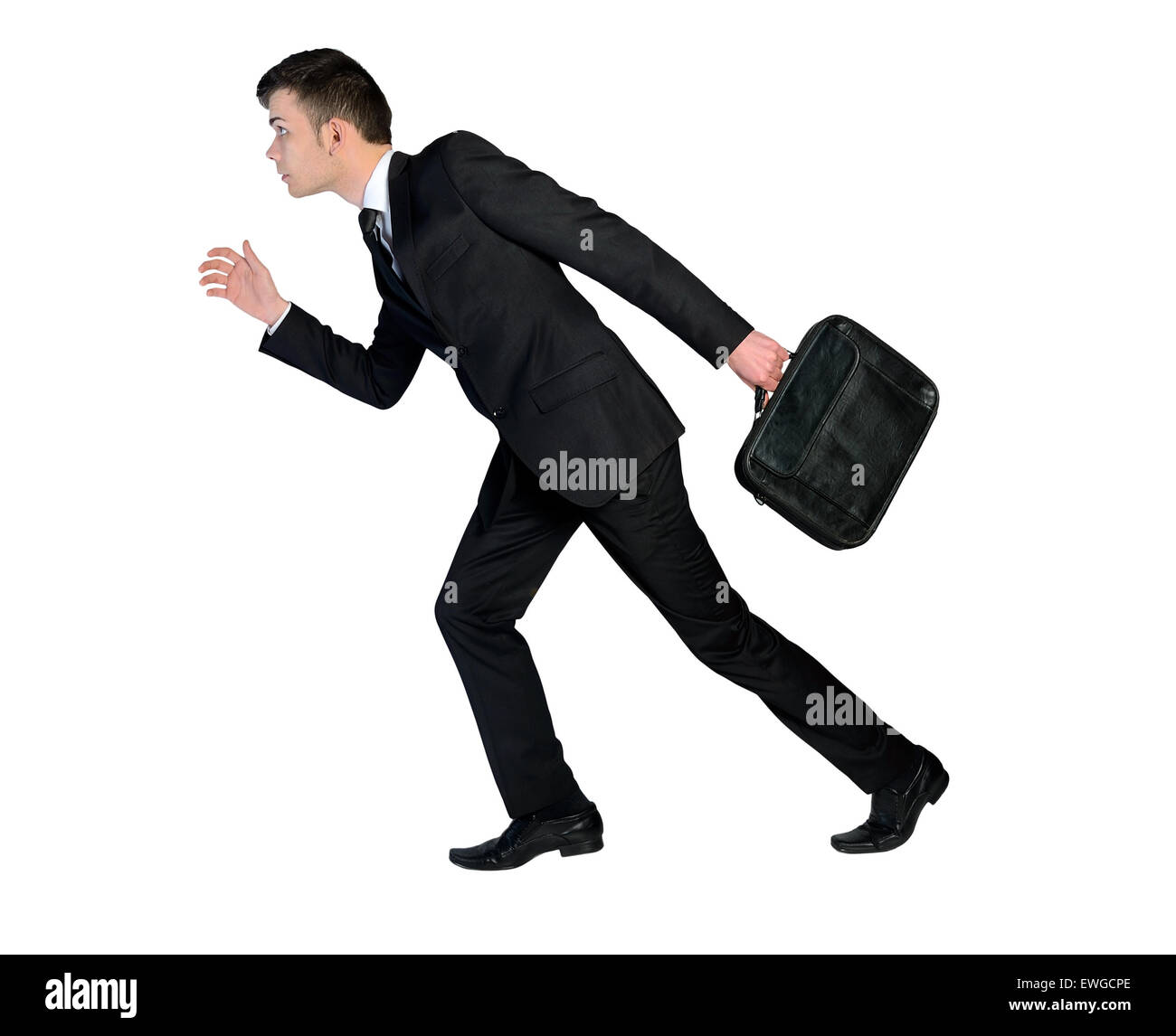 Isolated business man side run Stock Photo - Alamy