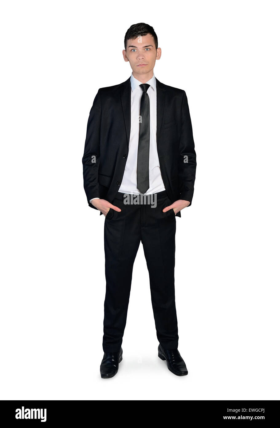 Isolated business man standing serious Stock Photo - Alamy