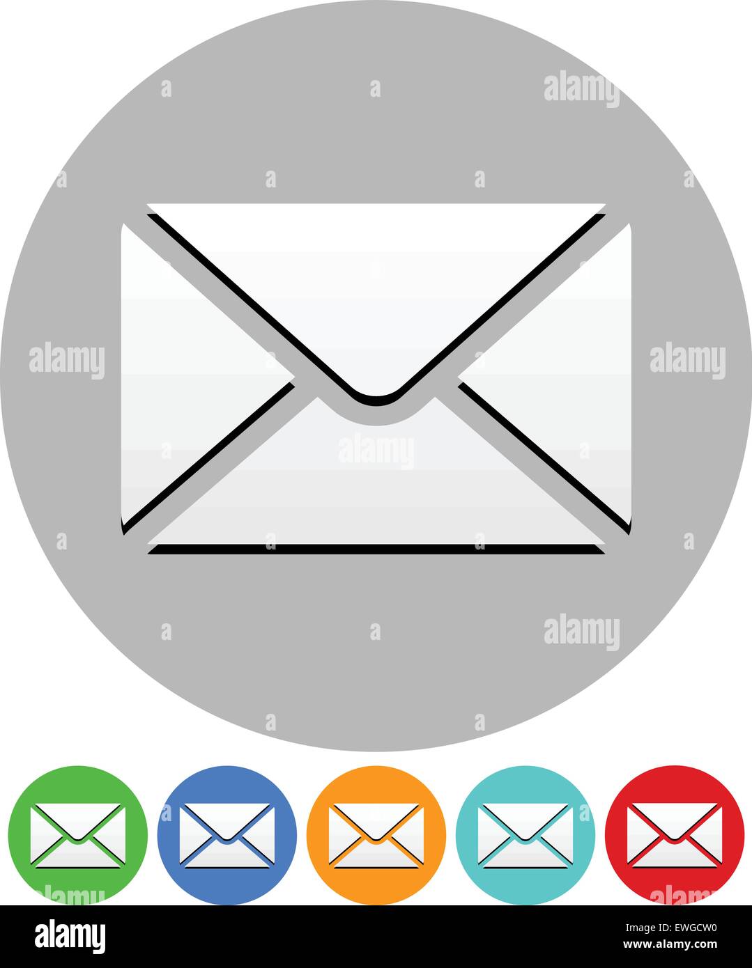 Icon with closed letter, envelope symbol. Email, Contact button. 6 ...