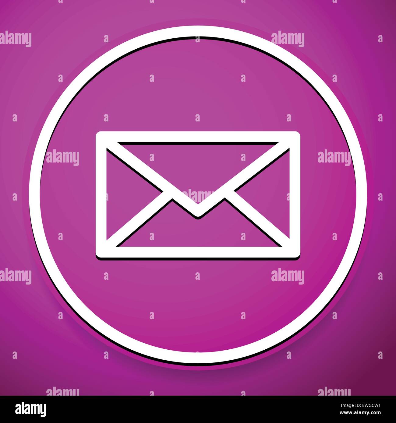 Purple email, envelope, closed letter icon, symbol for correspondence ...