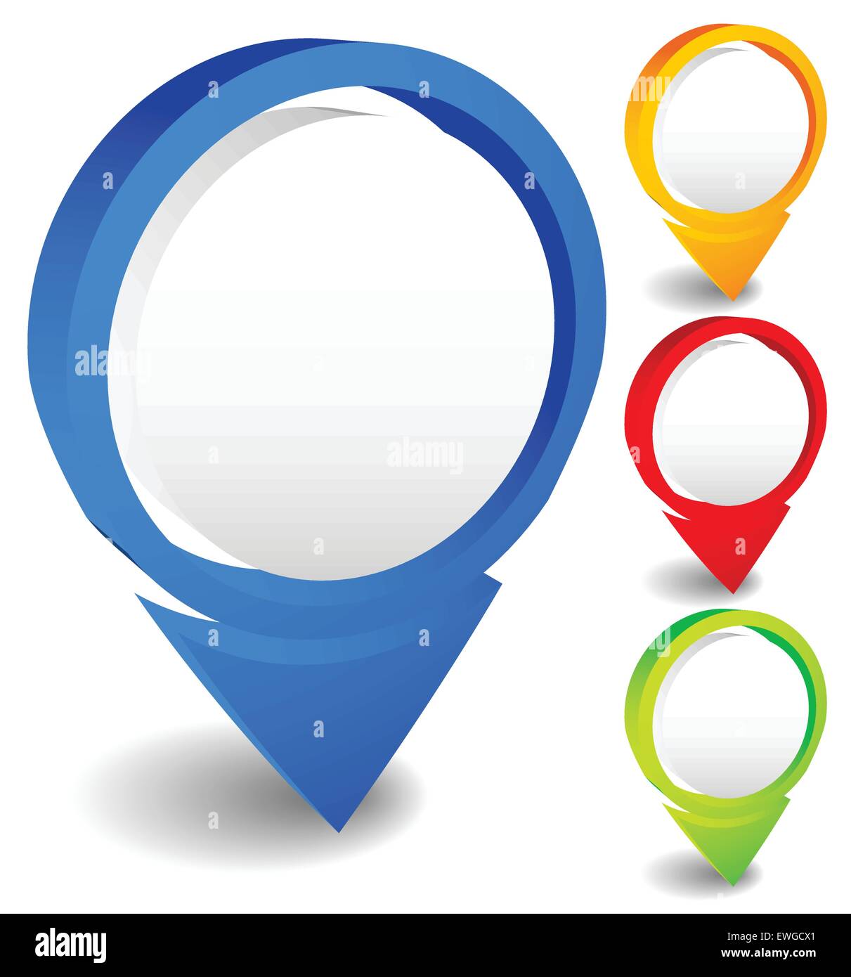 Map markers, map pins vector illustration. Location, locating concept ...