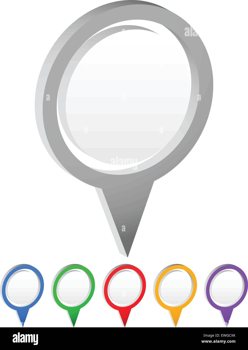 Set of vector map markers, with various colors Stock Vector Image & Art ...