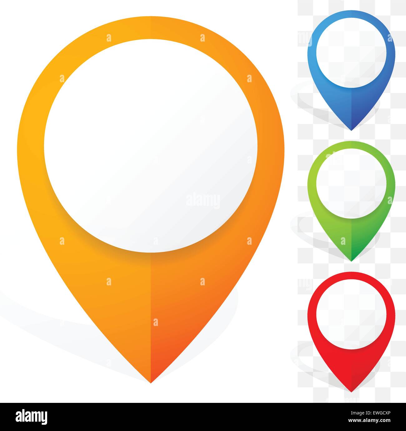 Set of colorful map marker, map pin icons. Vector Stock Vector Image ...