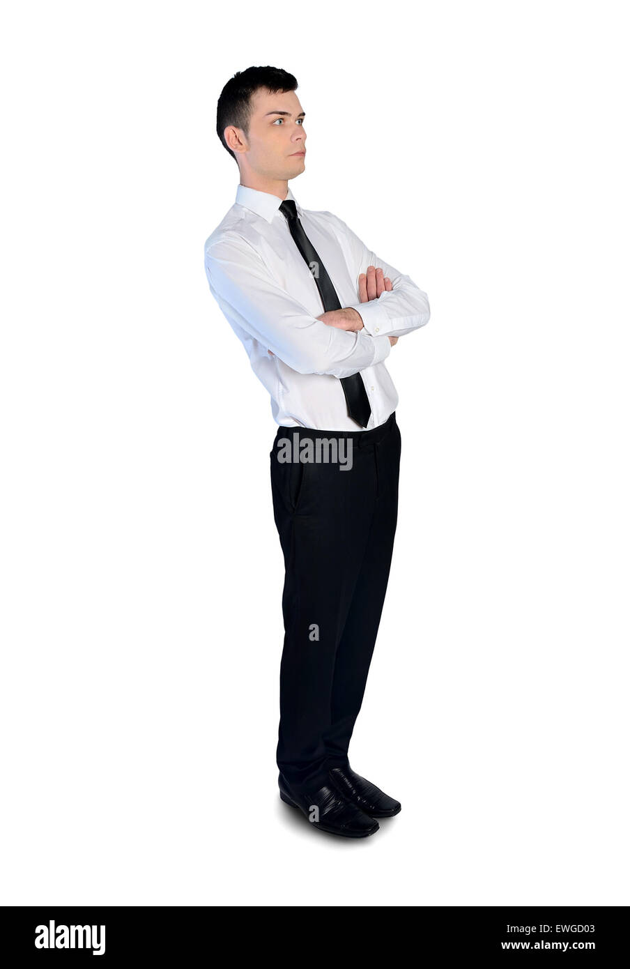 Isolated business man leaning on something Stock Photo - Alamy
