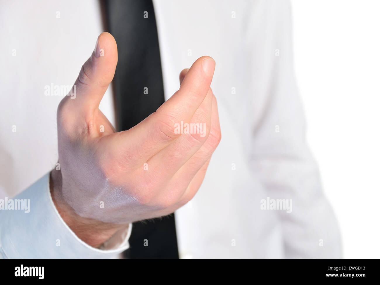 Isolated business man presenting something Stock Photo - Alamy Isolated business man presenting something Stock Photo - Alamy