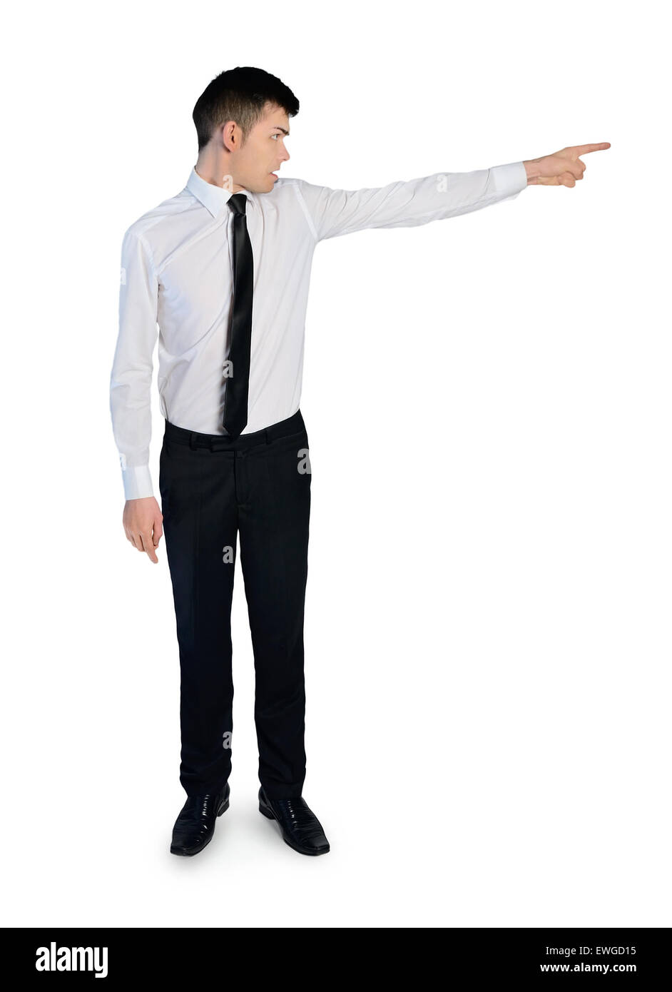 Isolated business man angry pointing Stock Photo - Alamy
