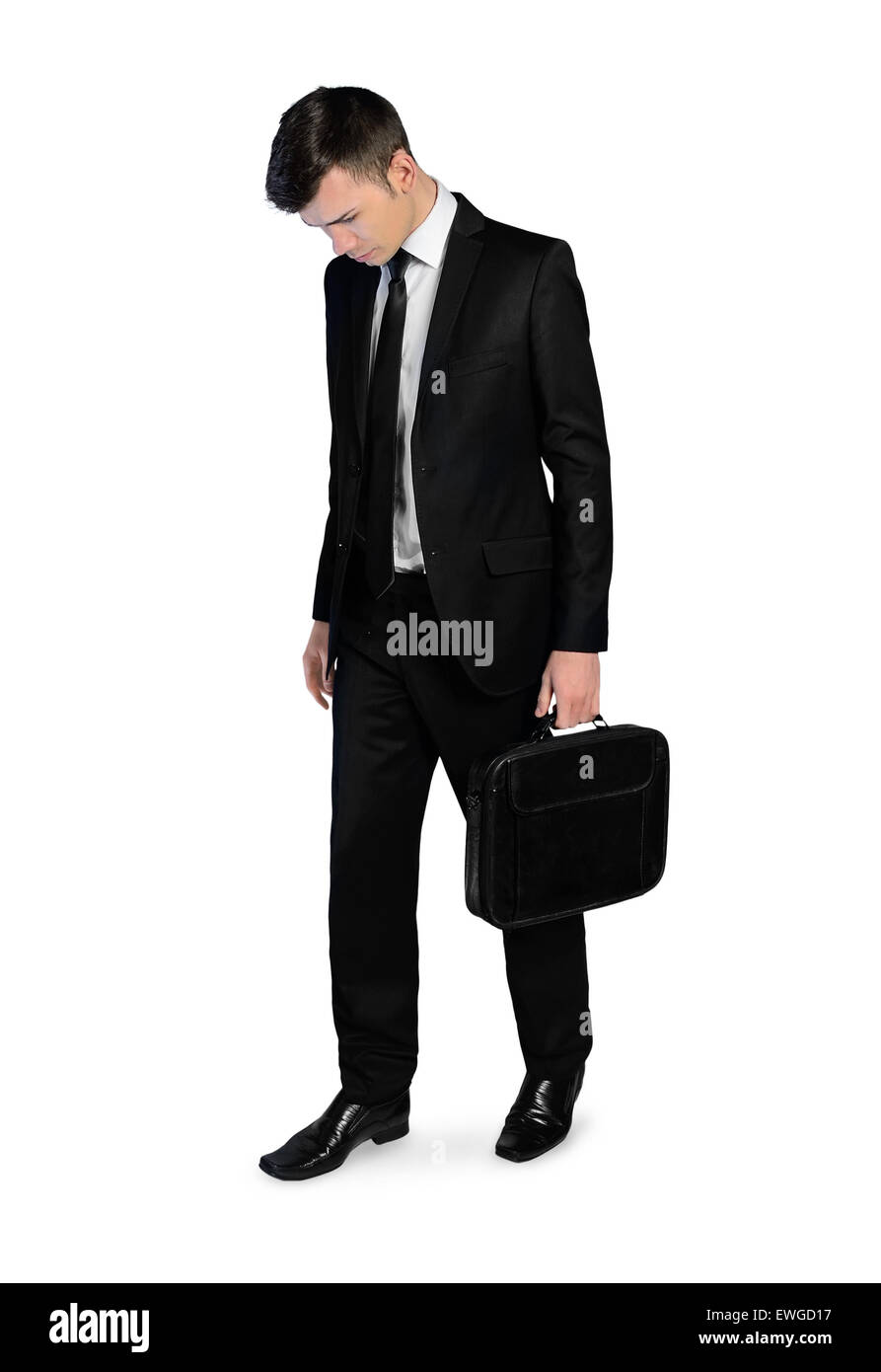 Isolated business man sad walk Stock Photo - Alamy