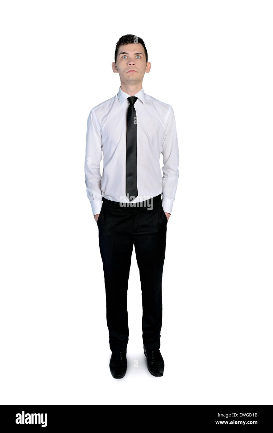 Isolated business man standing serious Stock Photo - Alamy
