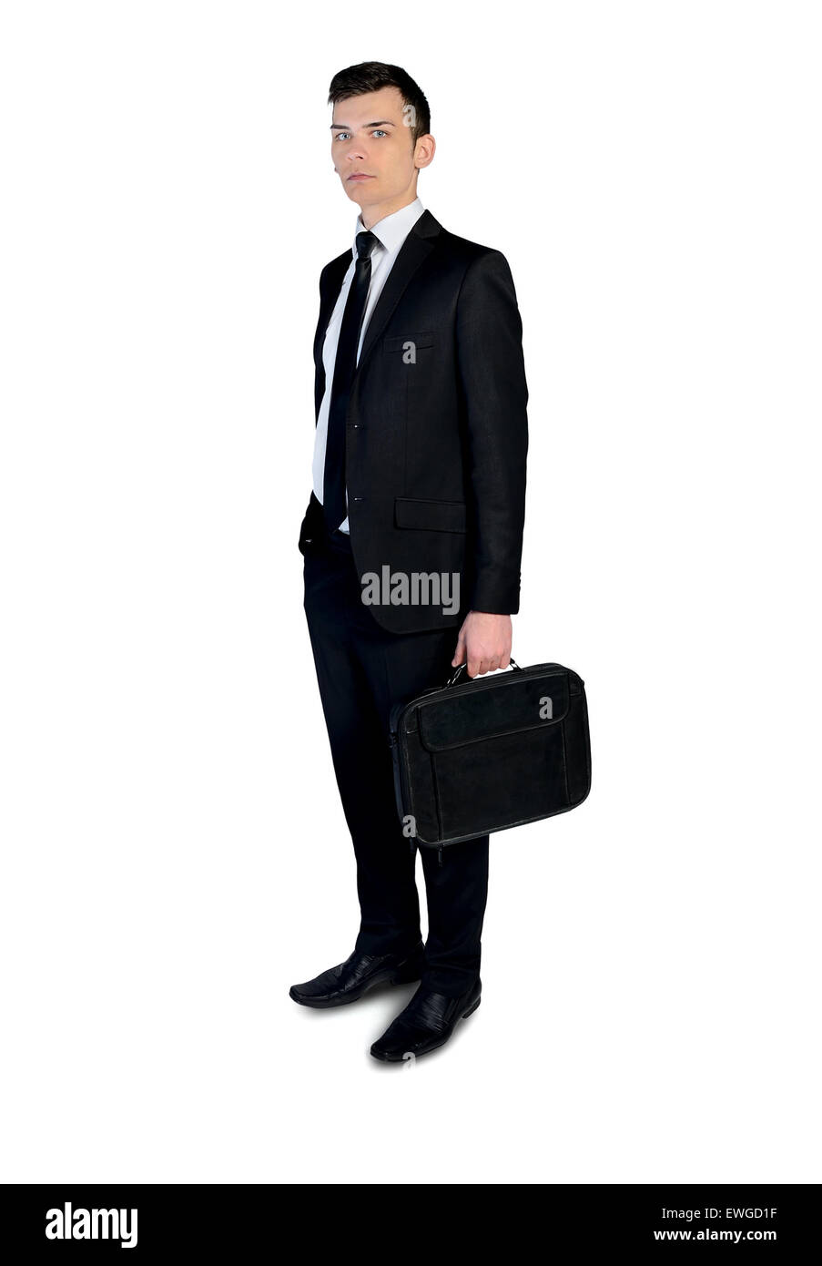 Isolated business man standing serious Stock Photo - Alamy