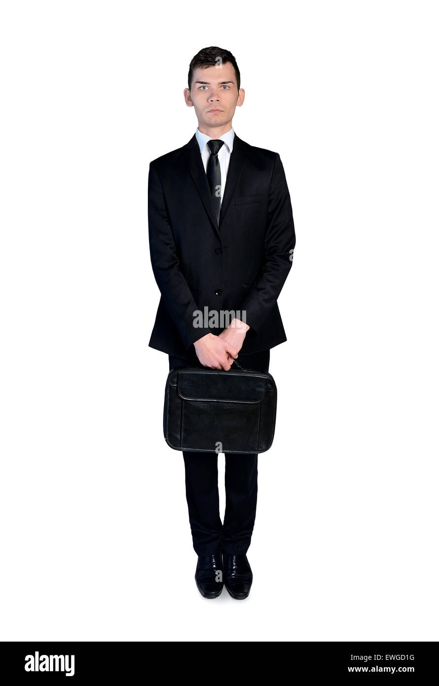Isolated business man standing serious Stock Photo - Alamy