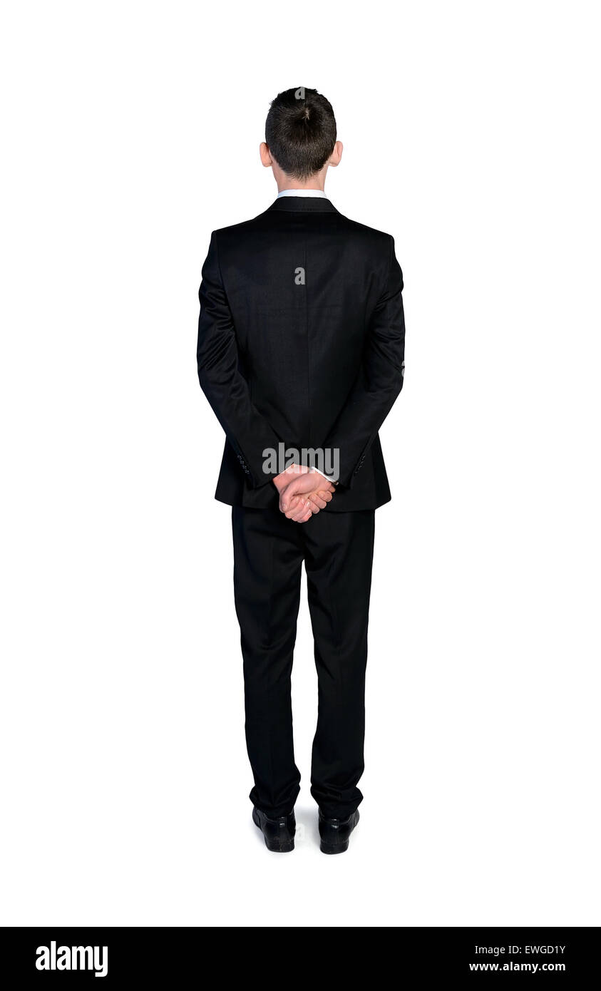 Isolated business man back view Stock Photo - Alamy