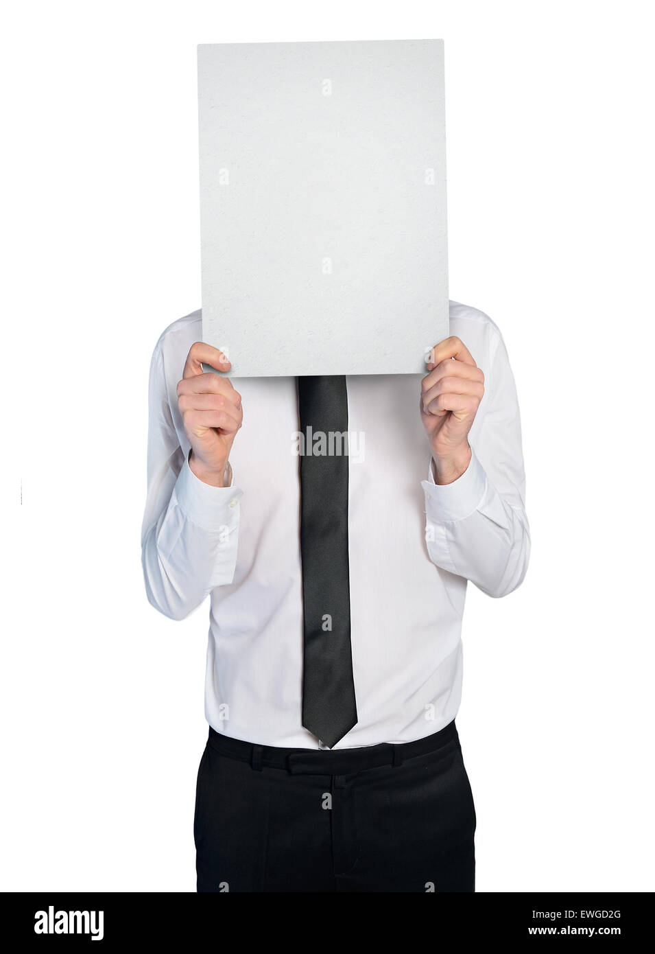 Isolated business man hide face Stock Photo - Alamy