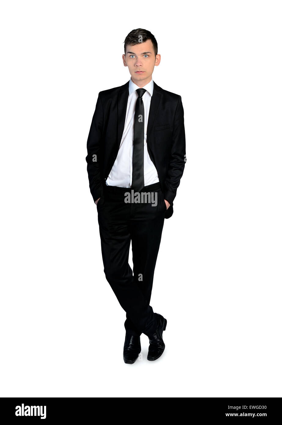 Isolated business man standing serious Stock Photo - Alamy