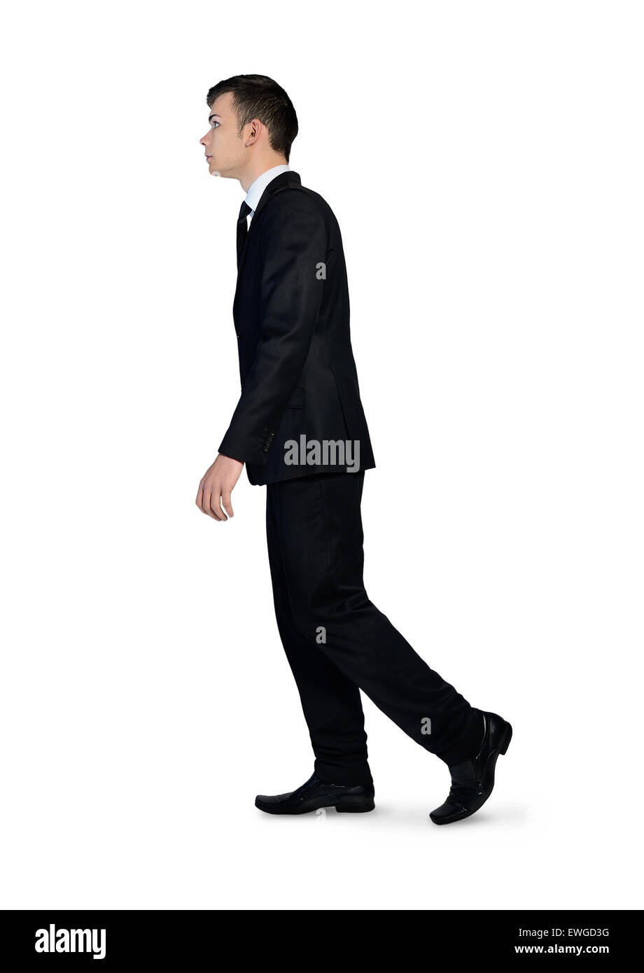 Isolated business man walking side Stock Photo - Alamy