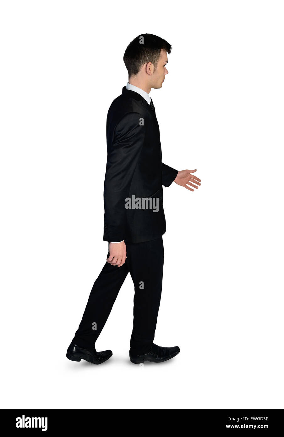 Isolated business man walking side Stock Photo - Alamy