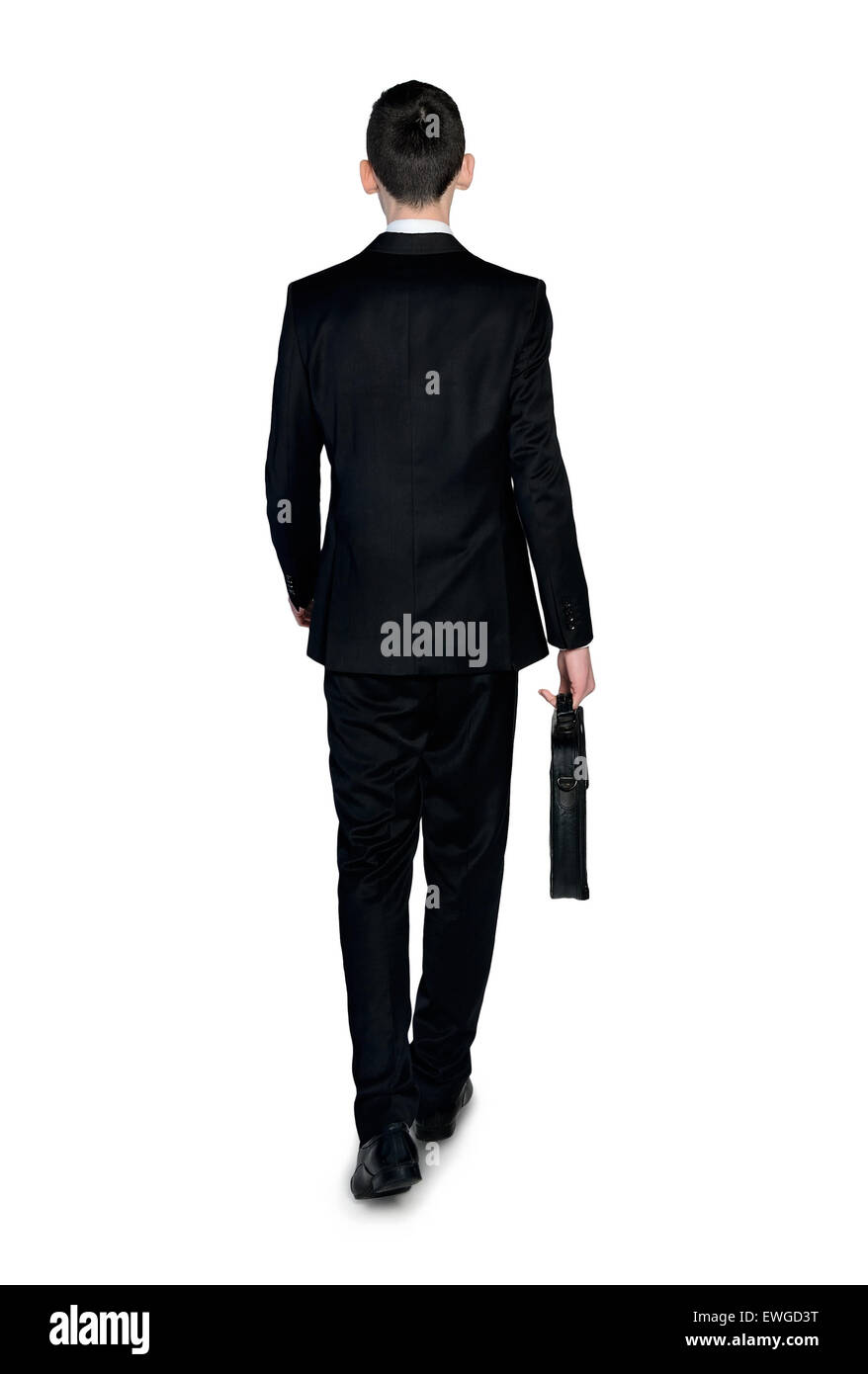 Isolated business man walk back view Stock Photo - Alamy