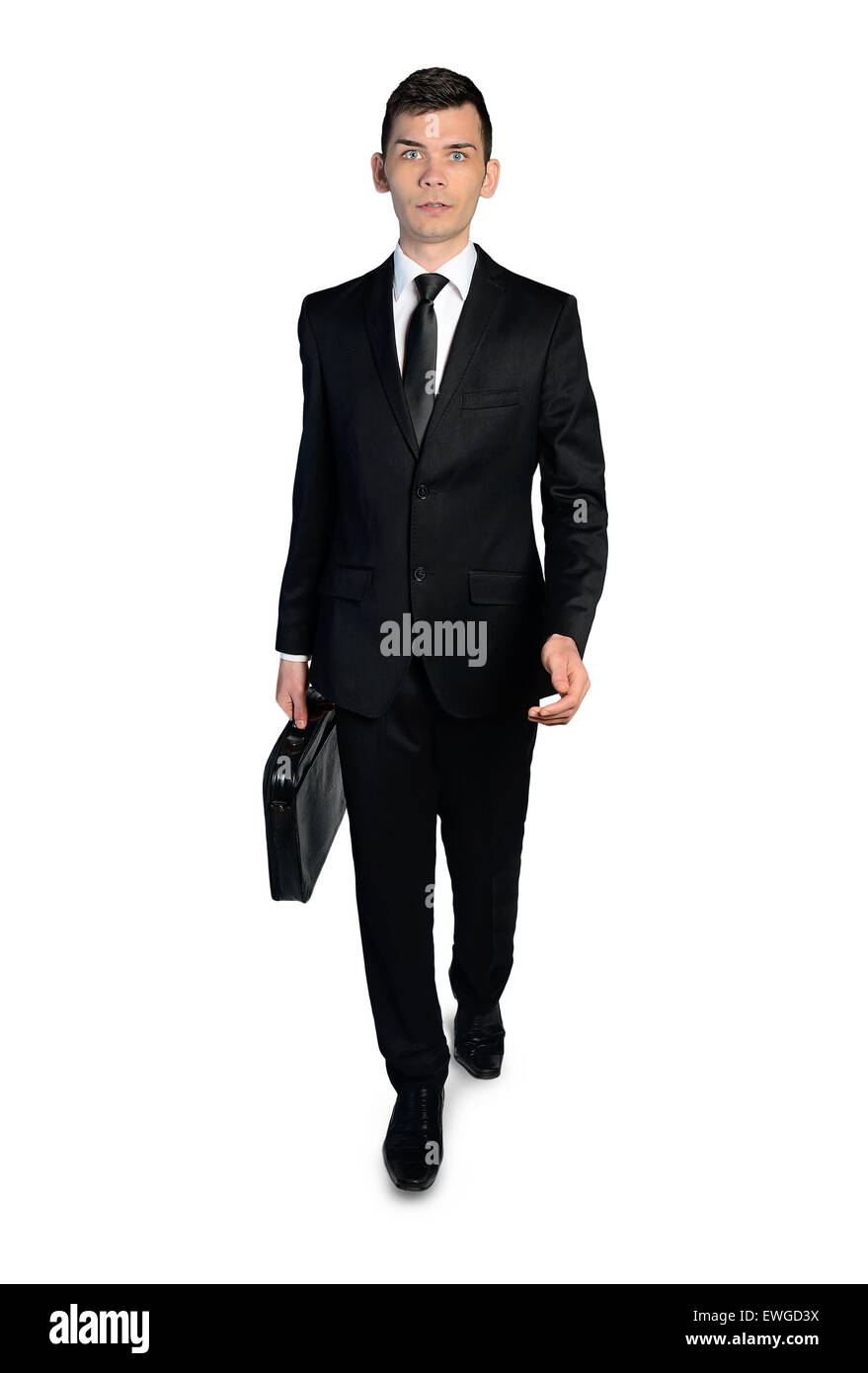 Isolated business man walking front Stock Photo - Alamy