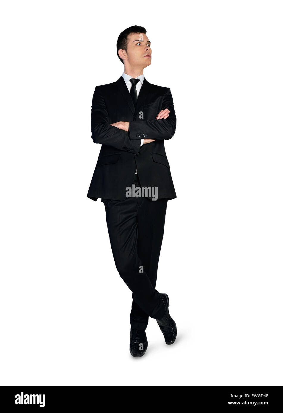 Isolated business man thinking solution Stock Photo - Alamy
