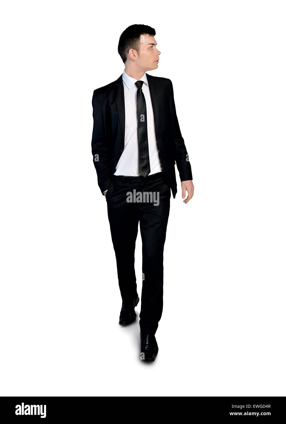 Isolated business man walk forward Stock Photo - Alamy