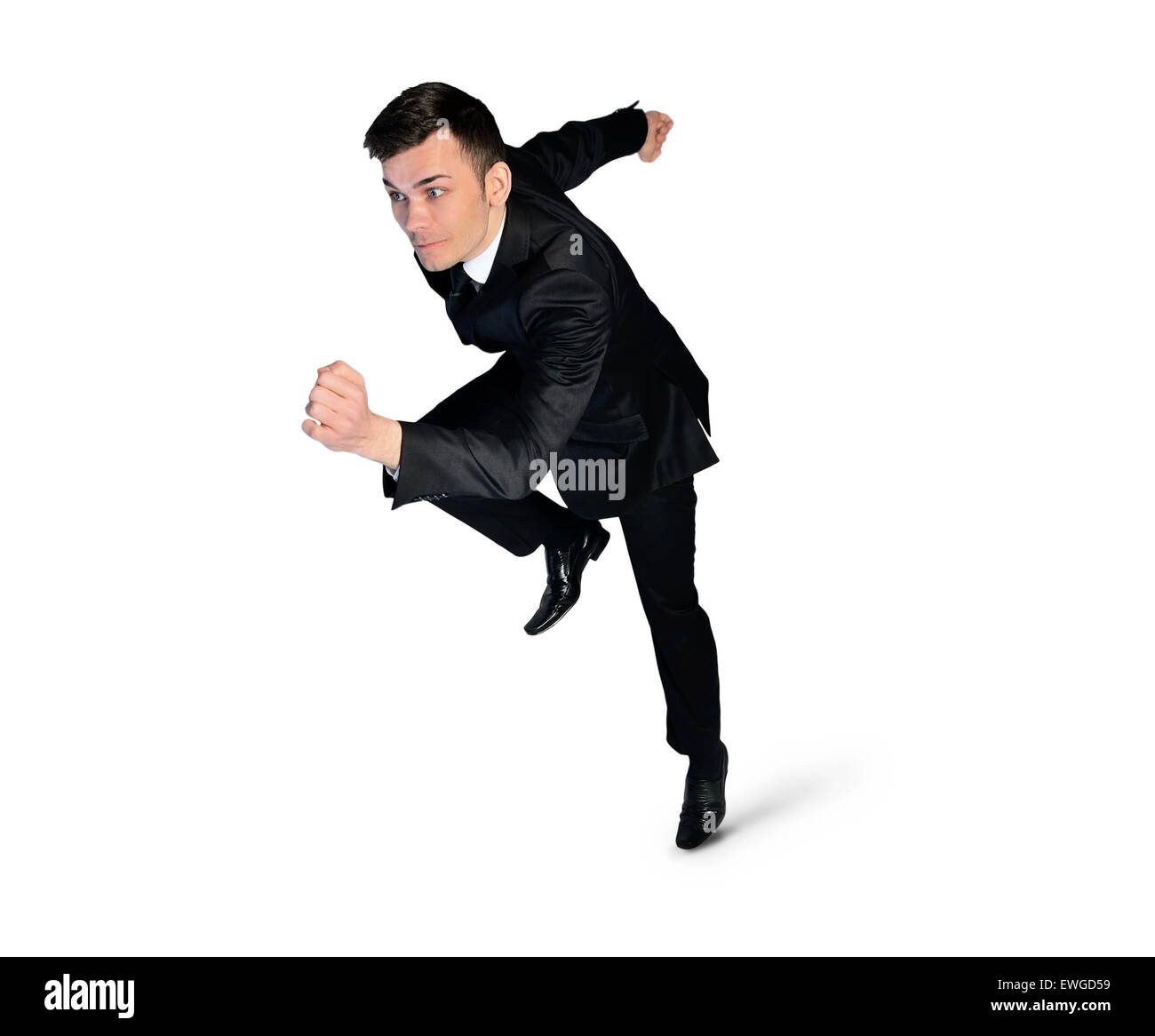 Isolated business man running side Stock Photo - Alamy