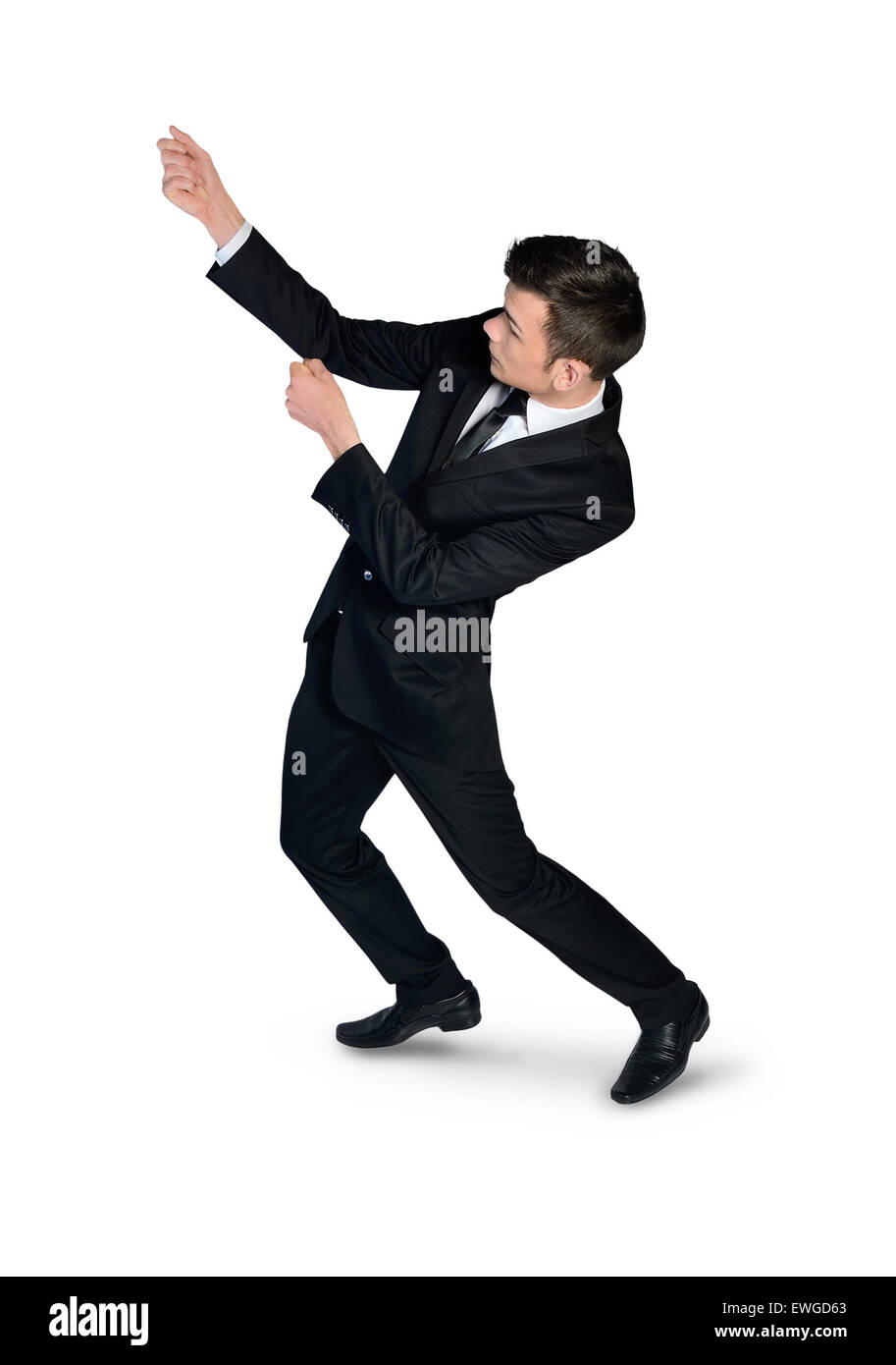 Isolated business man drag something Stock Photo - Alamy Isolated business man drag something Stock Photo - Alamy