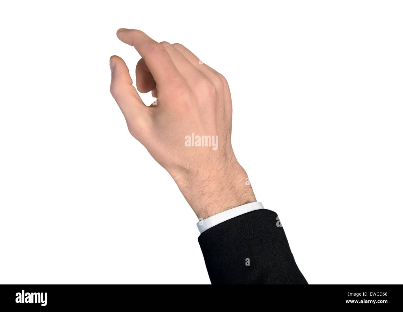Isolated business man hand grab something Stock Photo - Alamy