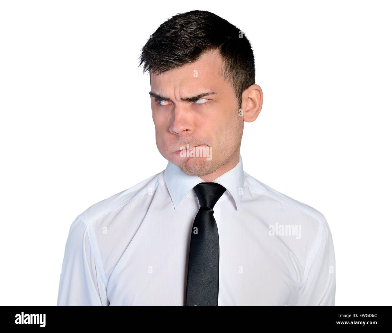 Isolated business man doubtful face Stock Photo - Alamy