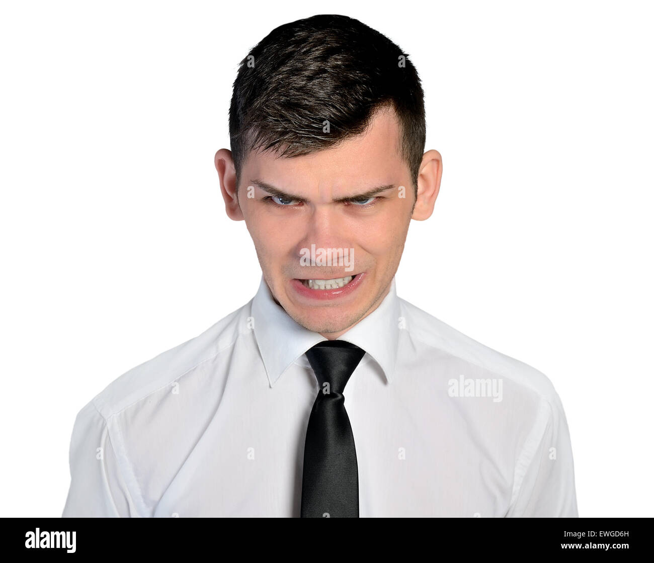 Isolated business man angry face Stock Photo - Alamy