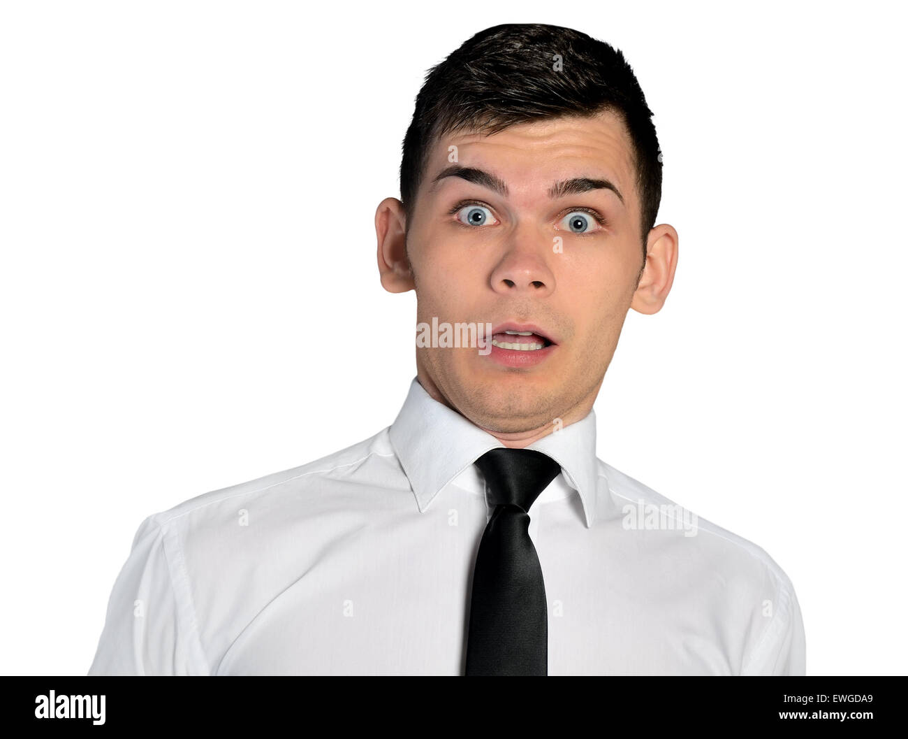 Isolated business man fear face Stock Photo - Alamy