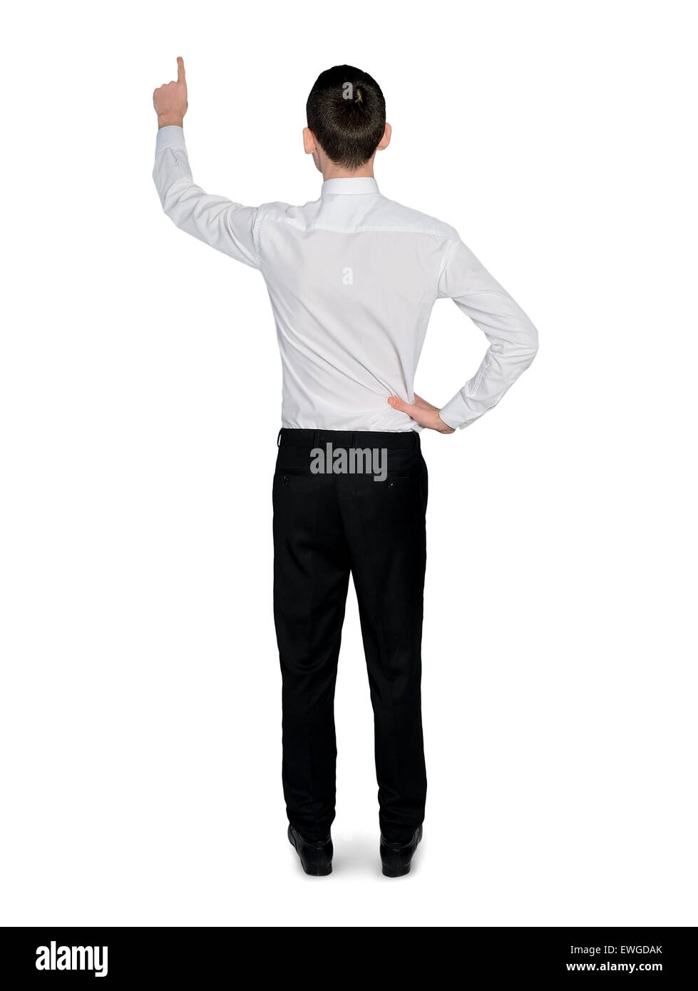 Back view man pointing empty hi-res stock photography and images - Alamy