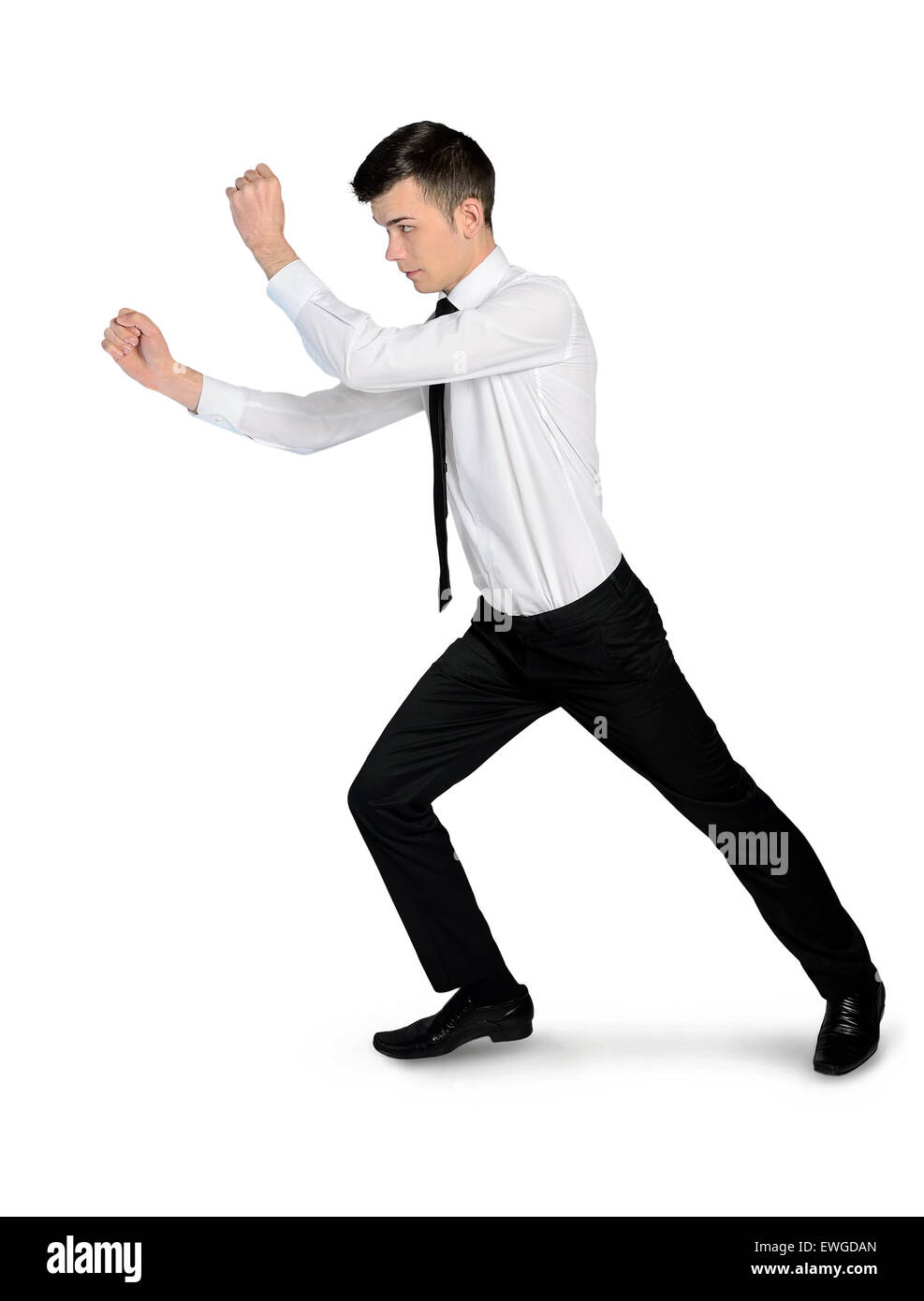 Man Struggle Push Force Cut Out Stock Images & Pictures - Alamy