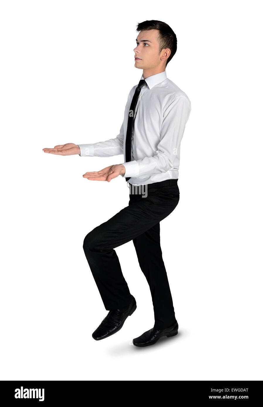 Isolated business man carry something Stock Photo - Alamy