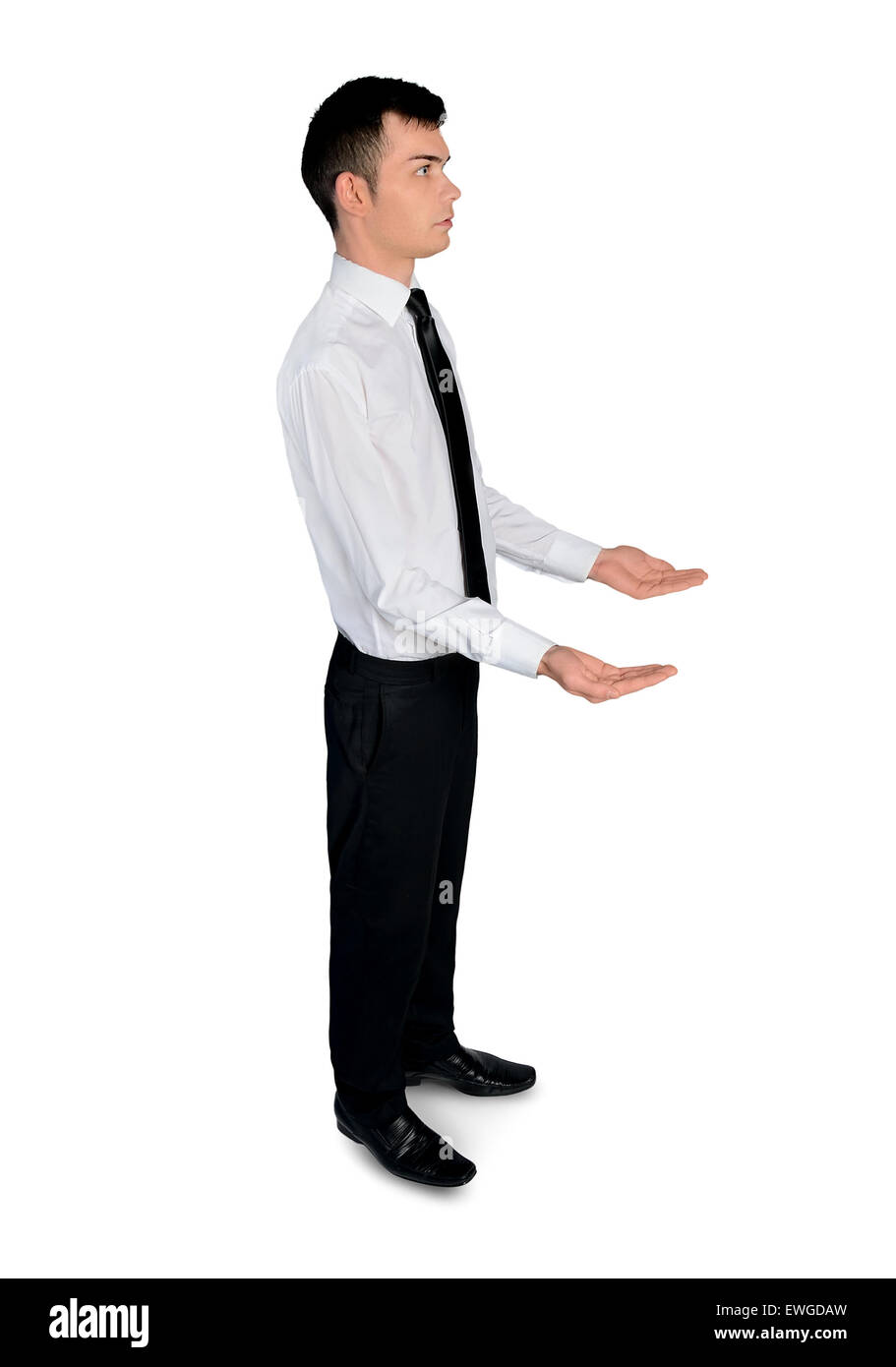 Isolated business man carry something Stock Photo - Alamy