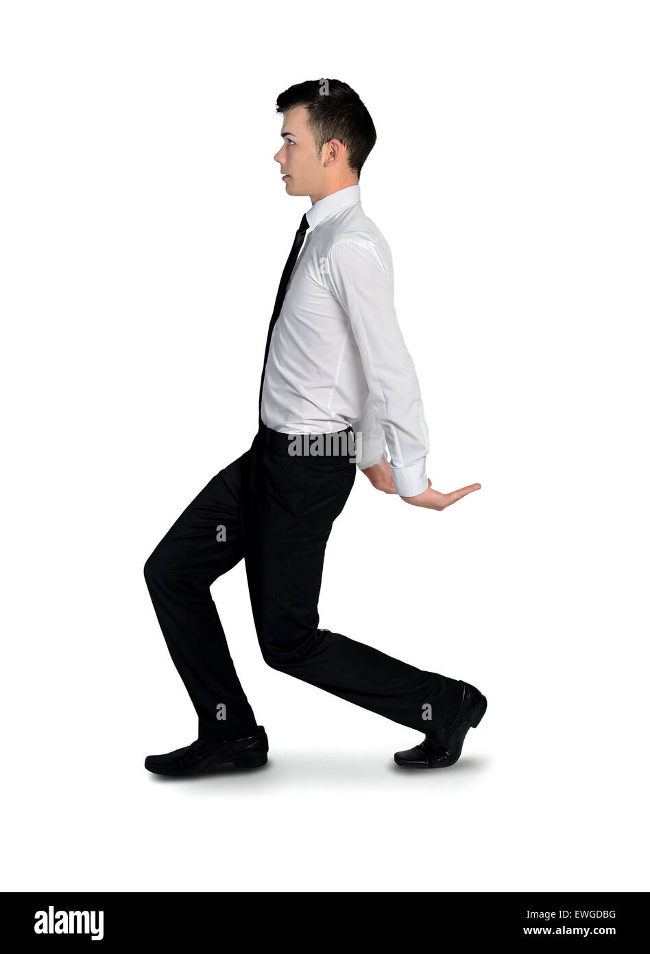 Isolated business man pushing something Stock Photo - Alamy Isolated business man pushing something Stock Photo - Alamy