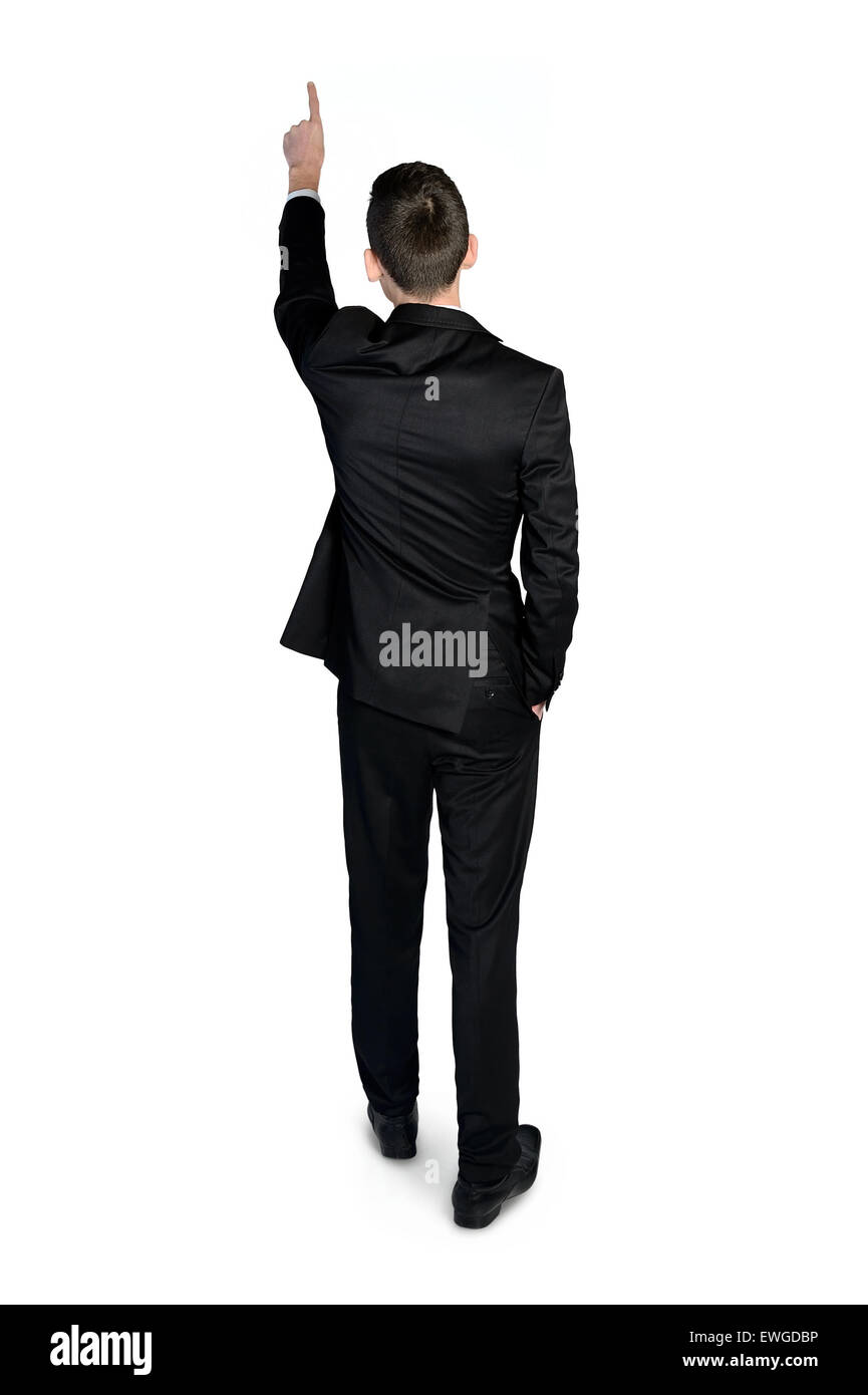 Isolated business man back view Stock Photo - Alamy