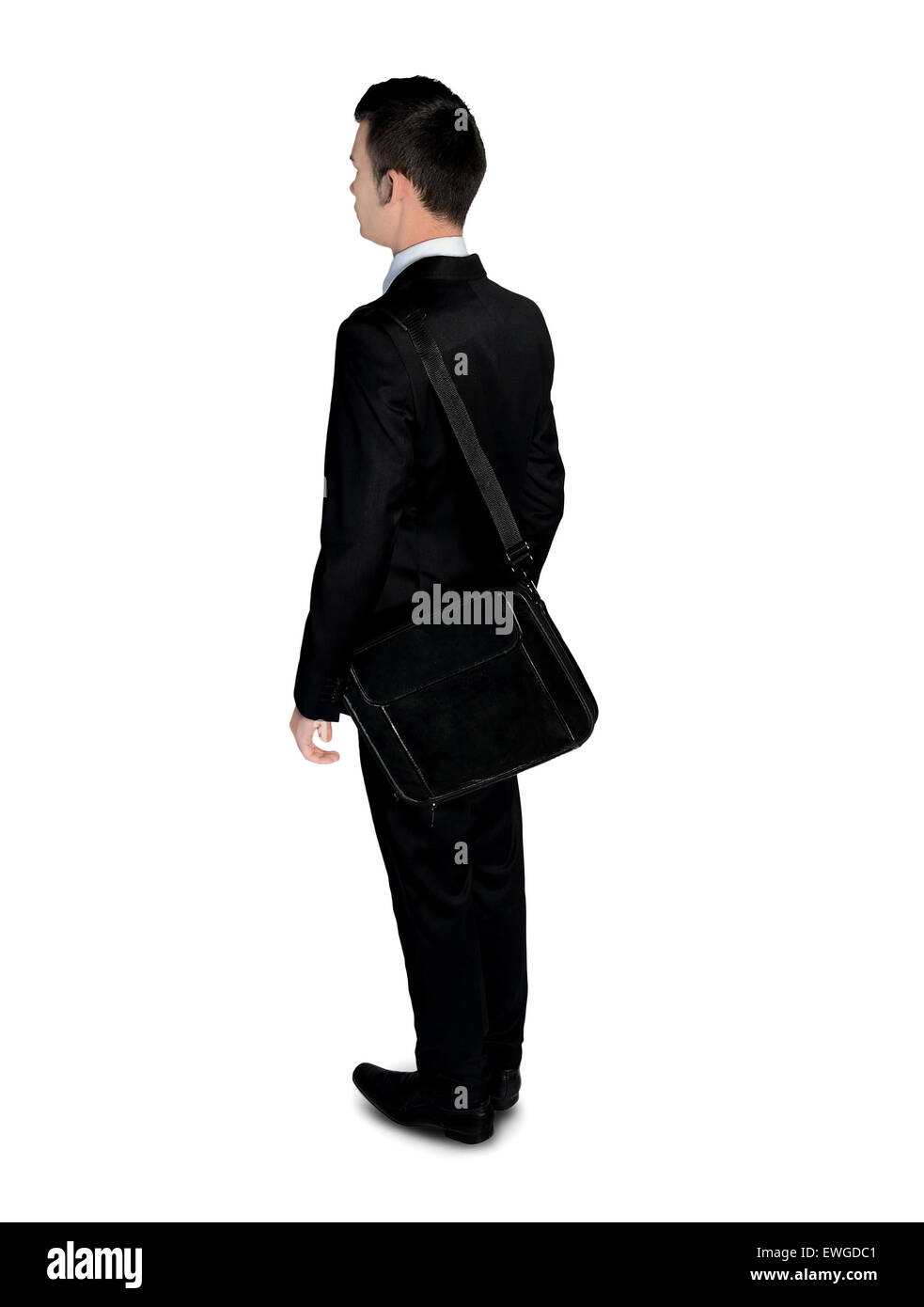 Isolated business man looking back Stock Photo - Alamy