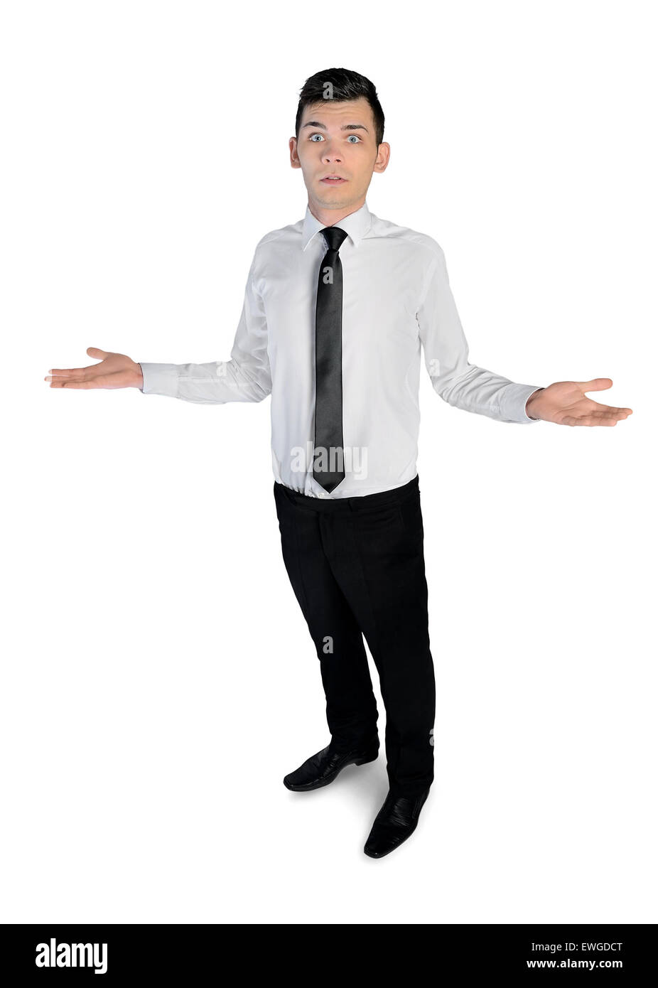 Isolated business man looking confused Stock Photo - Alamy